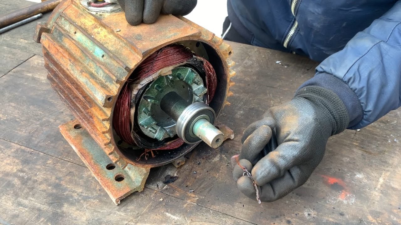 Restoration of Old Rusty Burnt Electric Motor // Restoration and Reuse ...