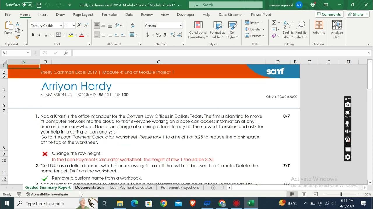 Shelly Cashman Excel 2019 | Module 4 End of Module Project 1 | Conyers Law Offices #endofmodule1 ...