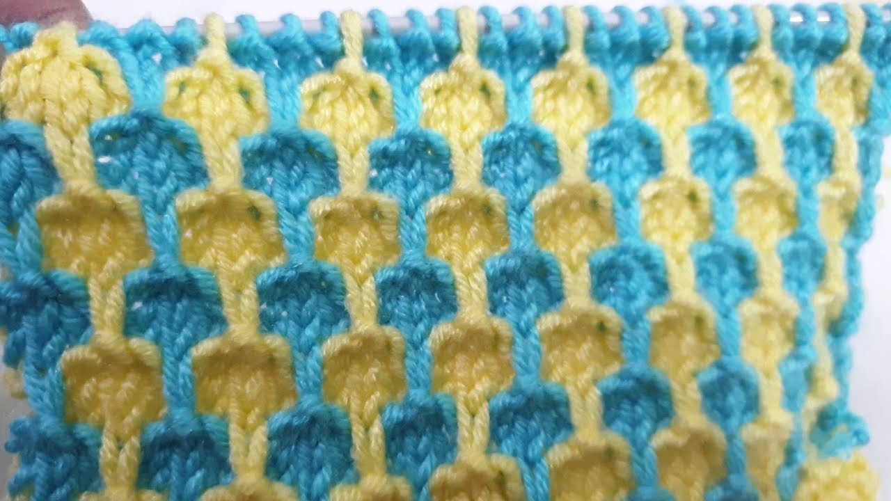 How to knit a pattern | two colours knitting design | two colors ...