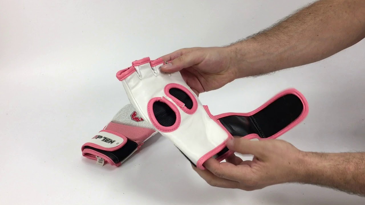 Top Ten MMA rukavice Gel bílá růžová - YouTube