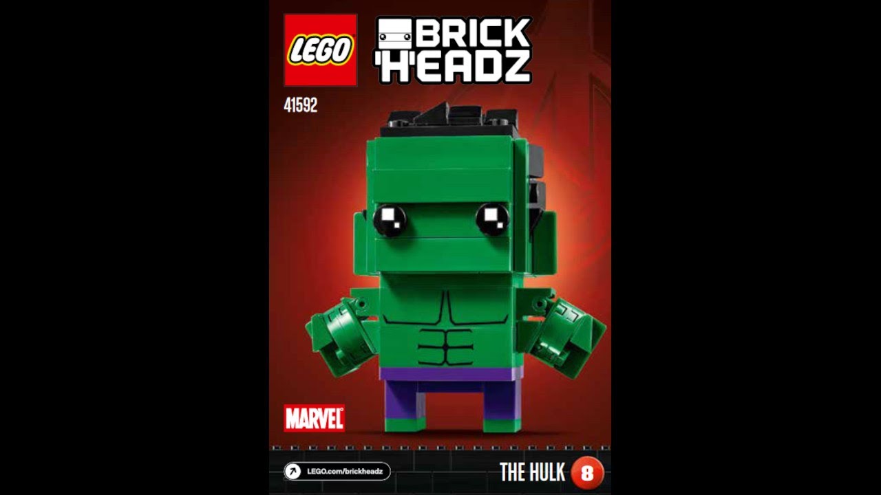 LEGO Instructions | Marvel | 41592 | The Hulk | Brickheadz - YouTube