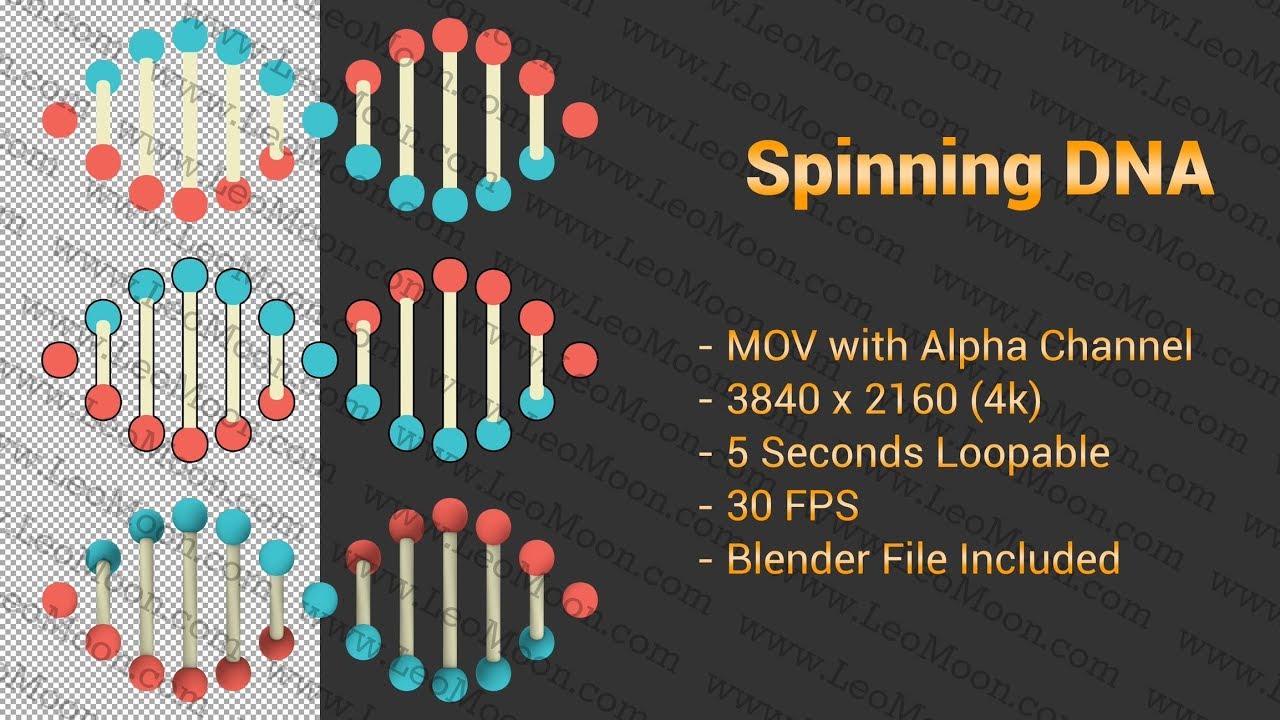 Spinning DNA - Motion Graphics - 4K - YouTube