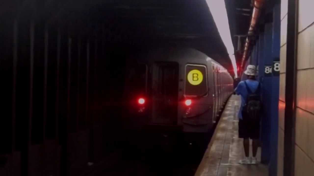 MTA Brooklyn bound R68A Yellow (B) train departing 86 Street - YouTube