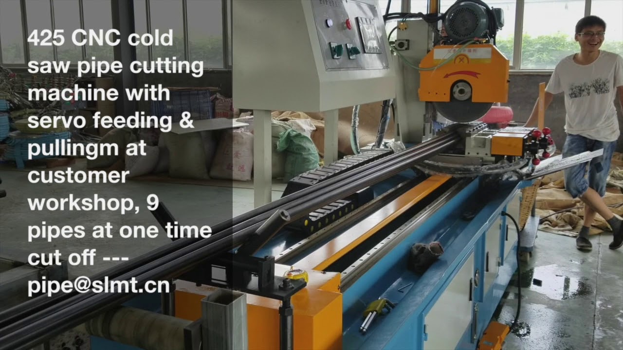425 CNC cold saw pipe cutting machine - YouTube