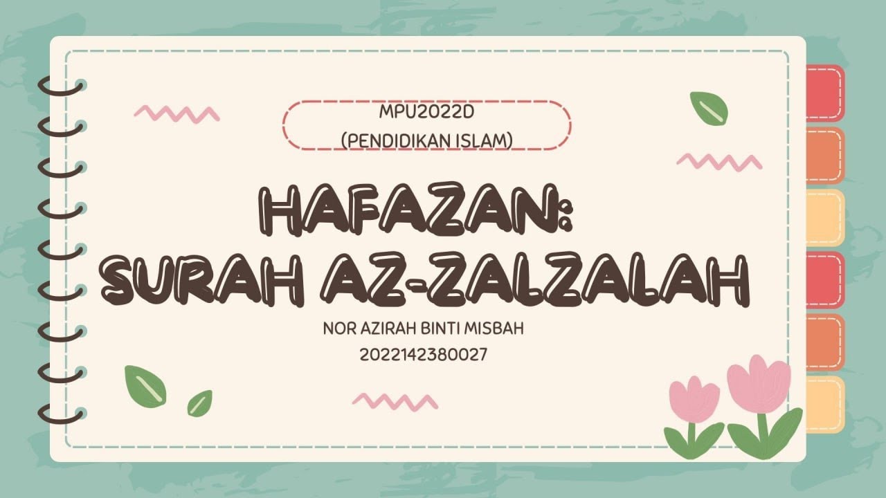 HAFAZAN SURAH AZ ZALZALAH