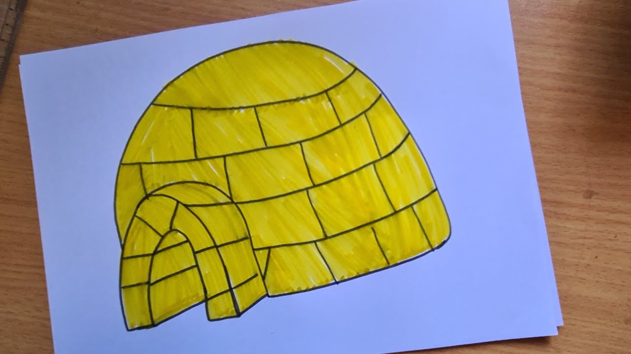 |How to draw Igloo |Igloo drawing and coloring |Easy drawing and ...