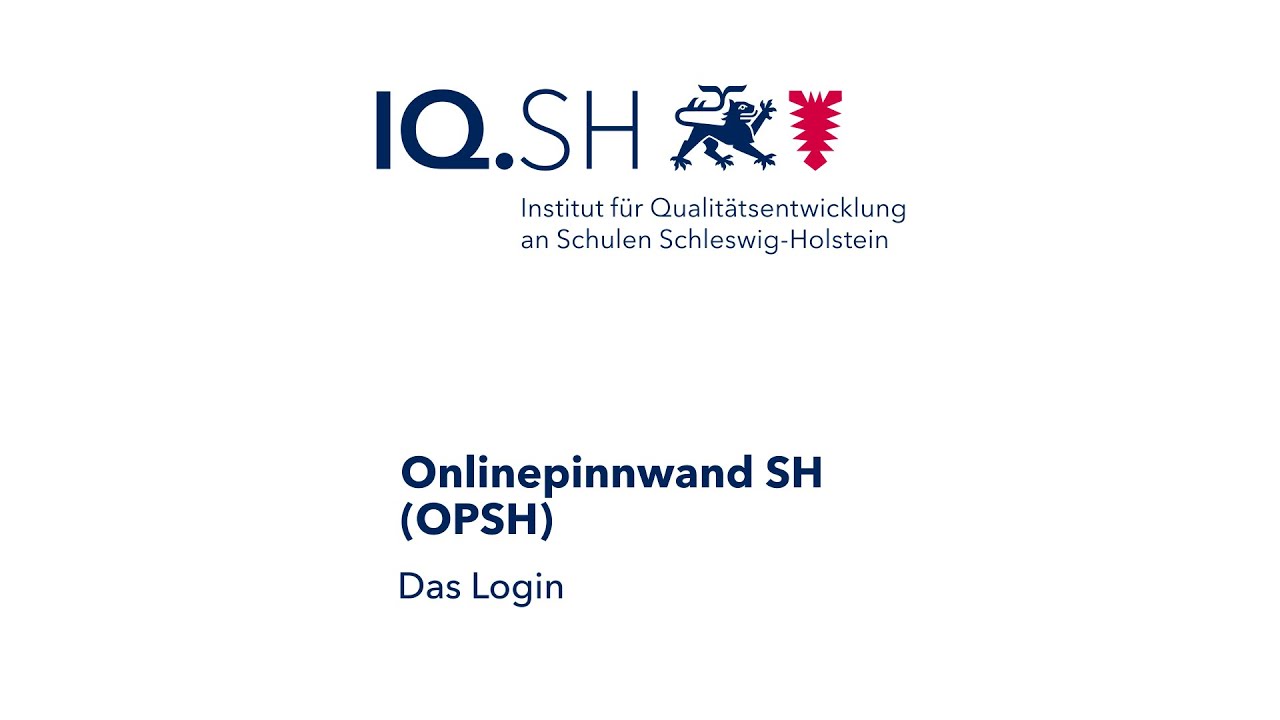 Onlinepinnwand SH (OPSH): Das Login - YouTube