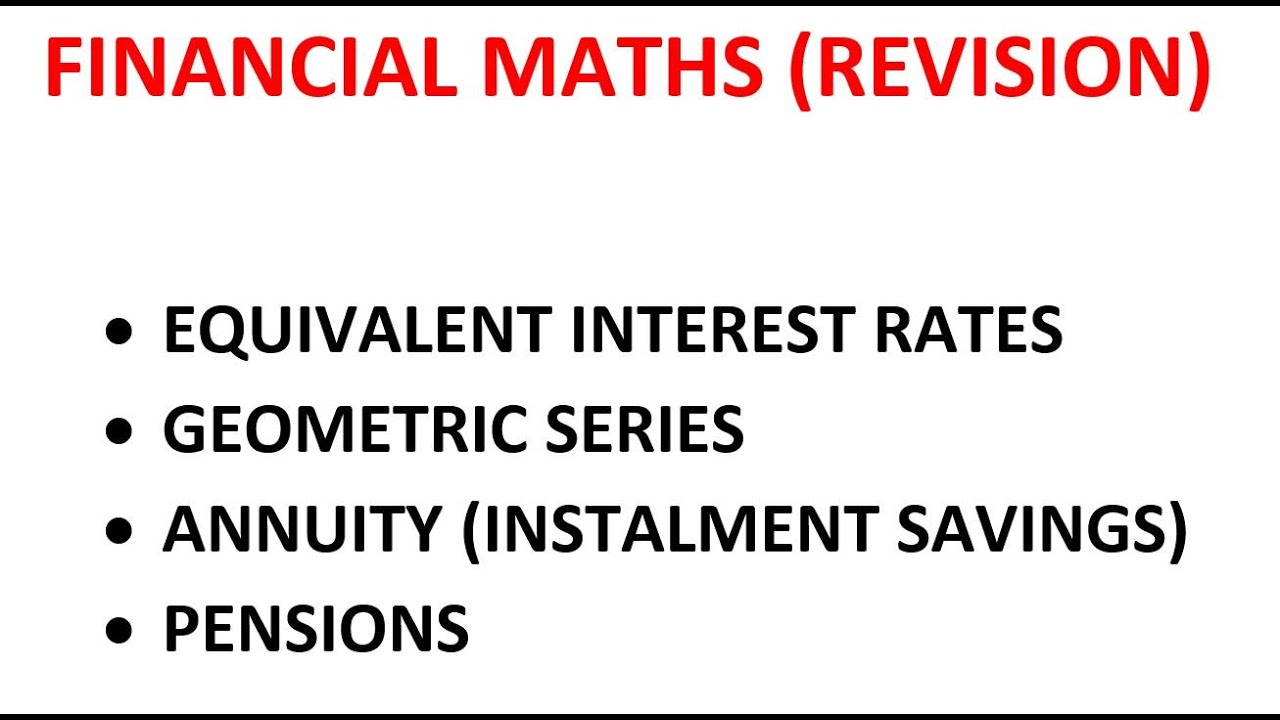 Financial Maths (Leaving Cert Revision Higher Level) - YouTube