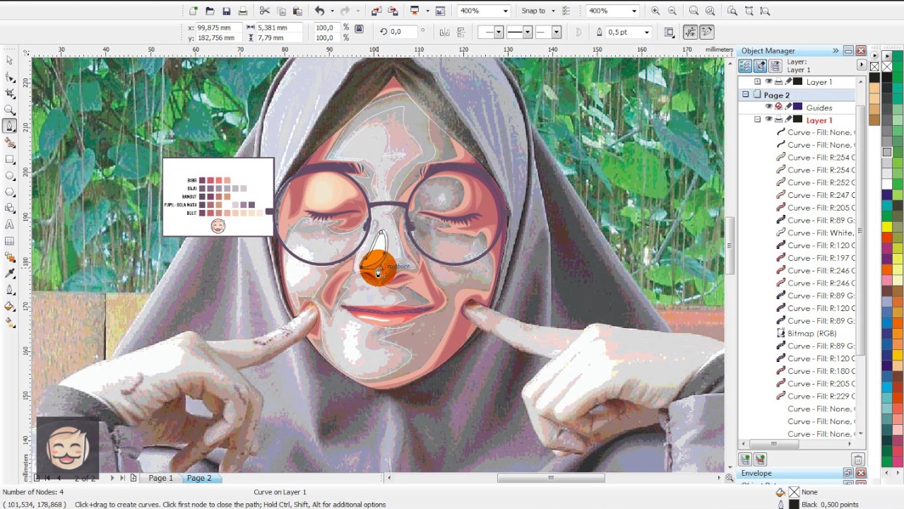 Eps.3 Full Shading (Face) | Vector Tutorial with Coreldraw X4 - YouTube