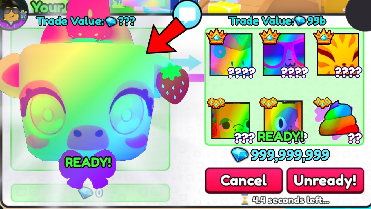 Trading RAINBOW TITANIC STRAWBERRY COW for THIS.. 🍓 (Pet Simulator 99 ...