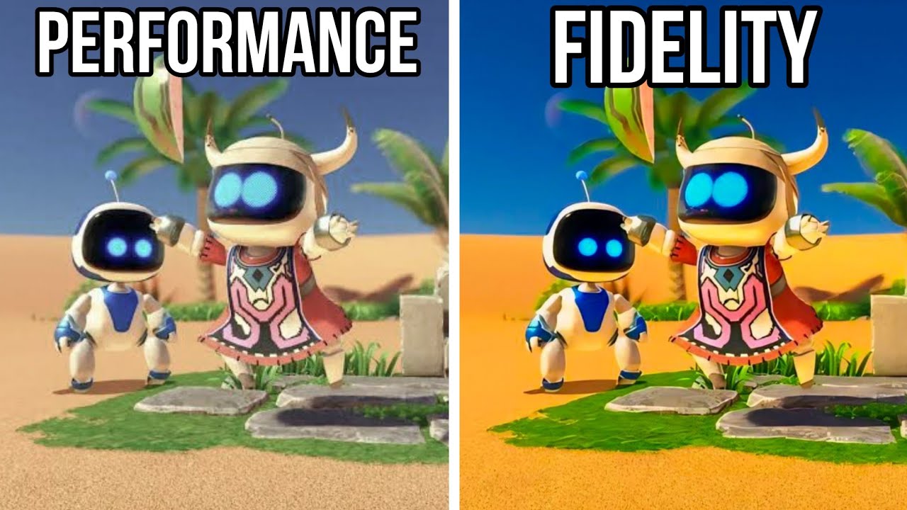 Astro Bot PS5 Performance vs Fidelity Graphics Gameplay - YouTube