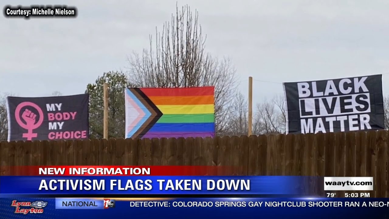 Activism Flags Taken Down (5pm) - YouTube