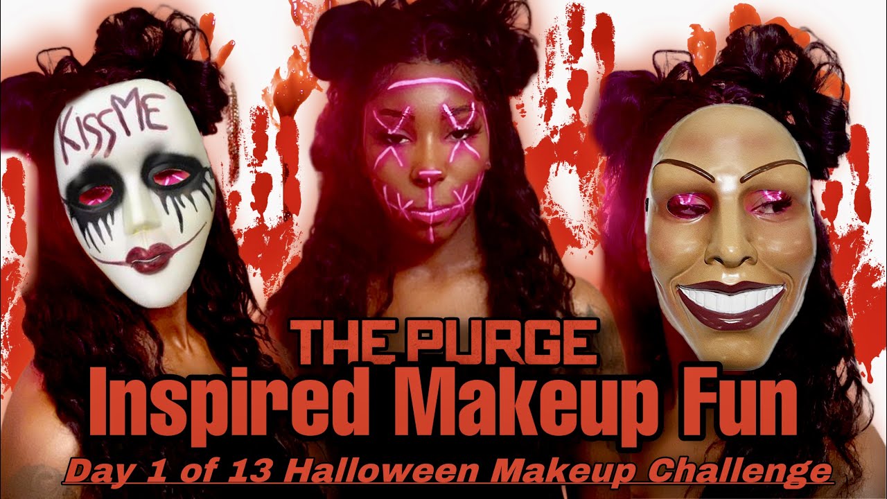 Day 1 of 13 Day Halloween Makeup Challenge: Purge Inspired - YouTube