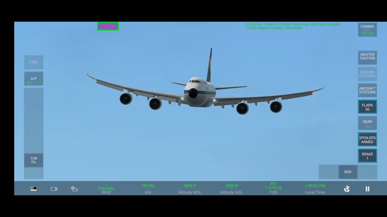 RFS-Real Flight Simulator Boeing 747-8i Lufthansa Frankfurt Intl to Los ...