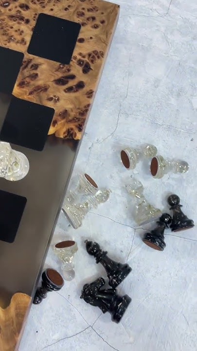Шахматы из дерева и эпоксидной смолы шахматы Chess Epoxy