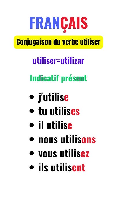 Conjugaison du verbe utiliser au présent de l'indicatif #français # ...