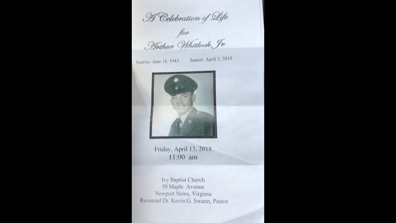 Funeral Arthur Whitlock jr. - YouTube