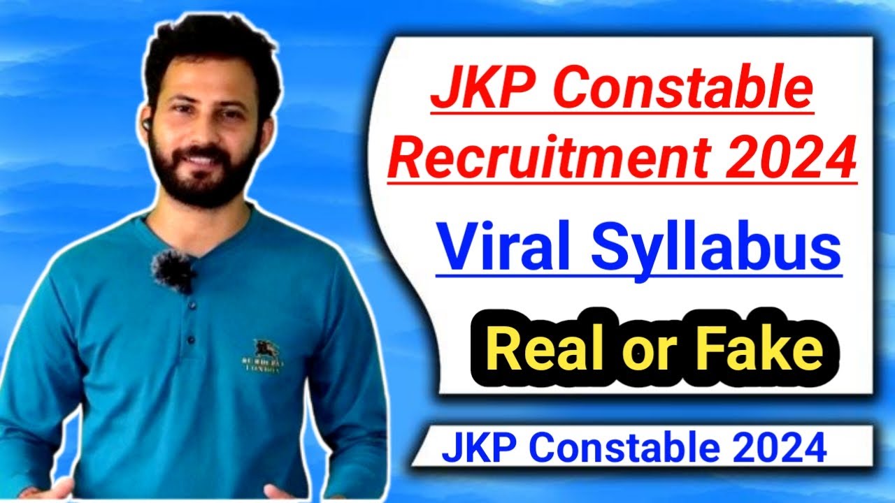 JKP Constable Syllabus : Real or Fake ????? Viral Syllabus of JKP ...