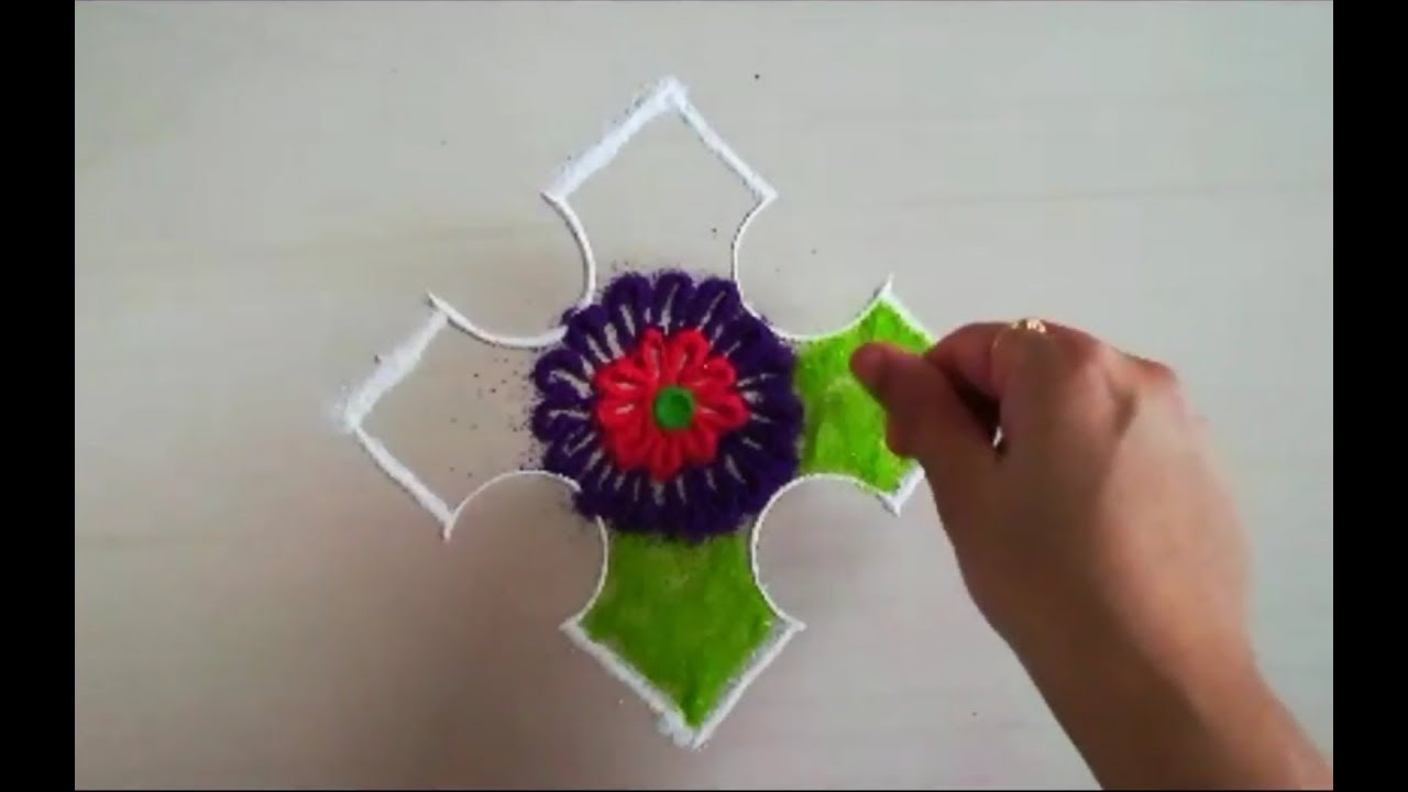 Super creative and easy rangoli design - YouTube