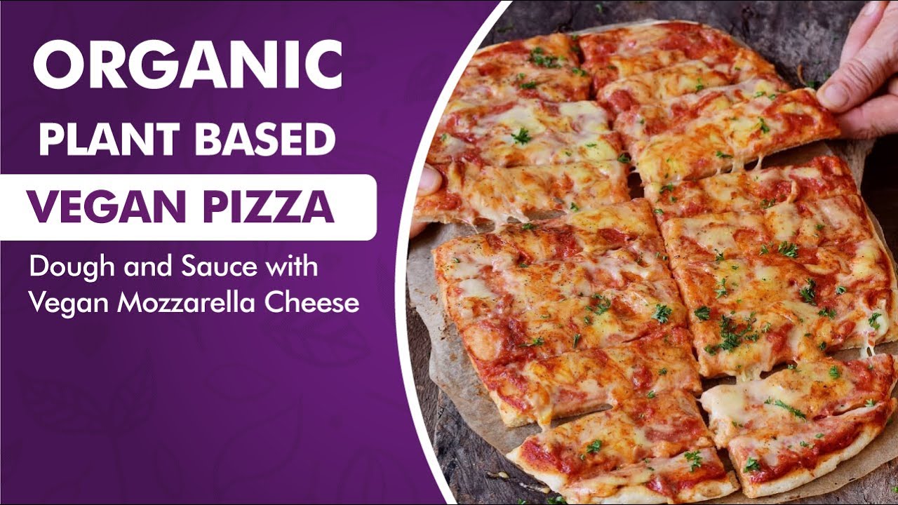Organic Plant Based Vegan Pizza Dough and Sauce with Vegan Mozzarella ...