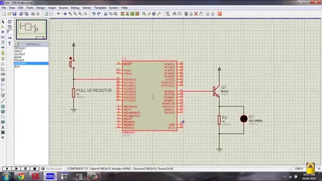 Digital I/O - Codevision AVR and Proteus - YouTube