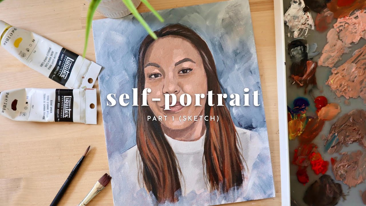 Painting My First Self-Portrait In Acrylic (Part 1) ☆ Drawing with the ...