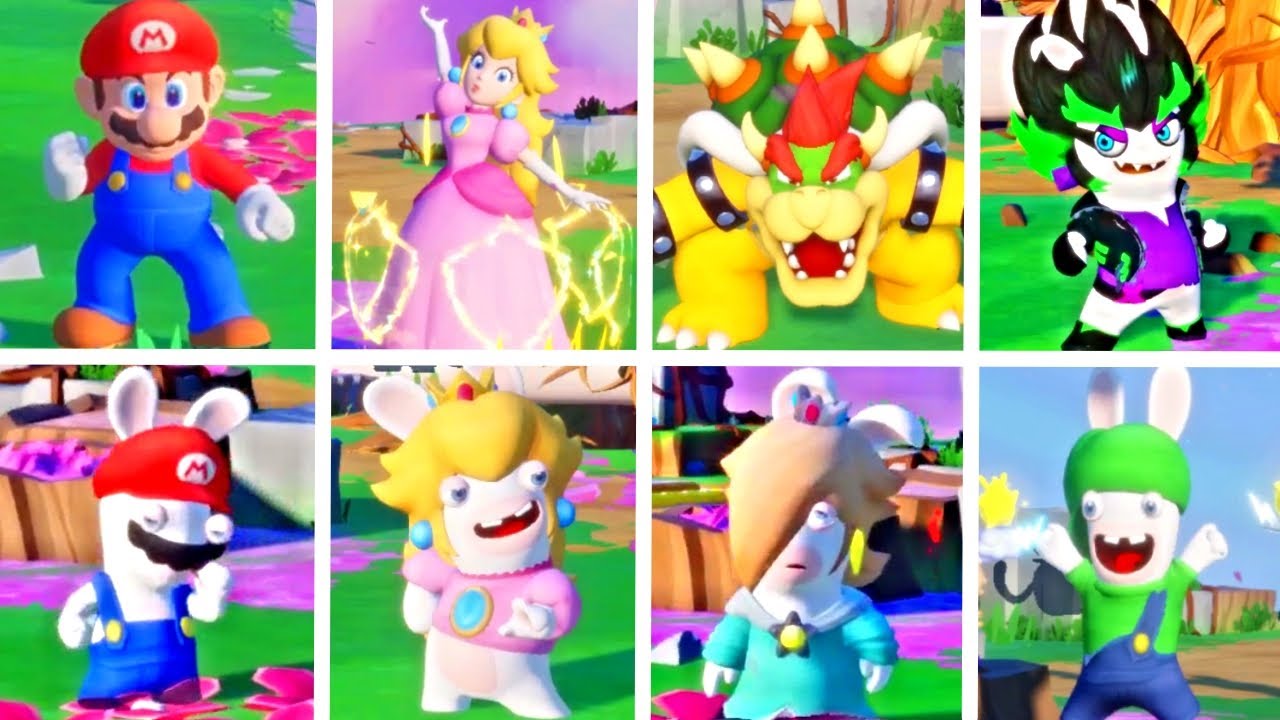 All Characters Acquiring Spark's Ability Animations - Mario + Rabbids ...