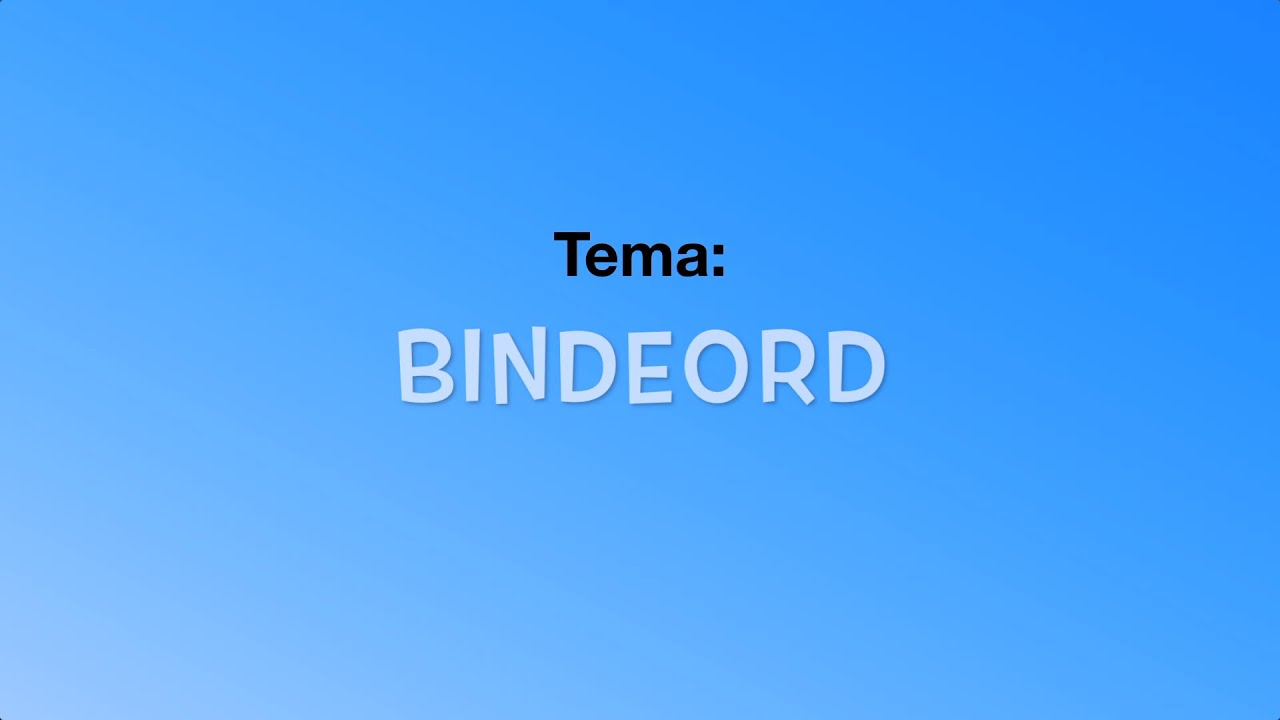 Bindeord - YouTube