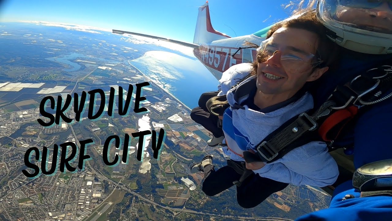 Skydiving over Santa Cruz California | Skydive Surf City - YouTube