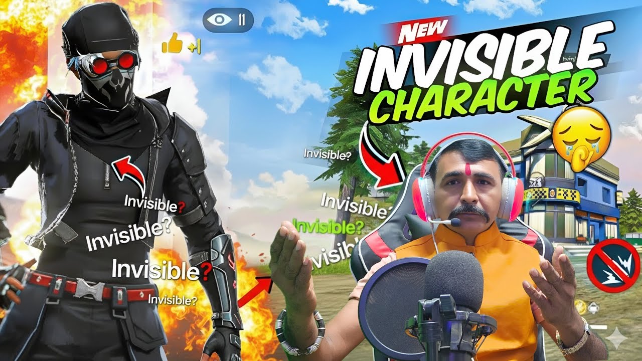 First Time Invisible Character in Free Fire 😱 I am Sorry ...