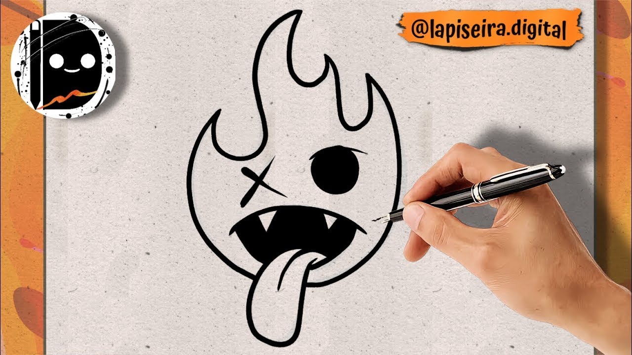 how to draw a flame simple and quick step by step - YouTube