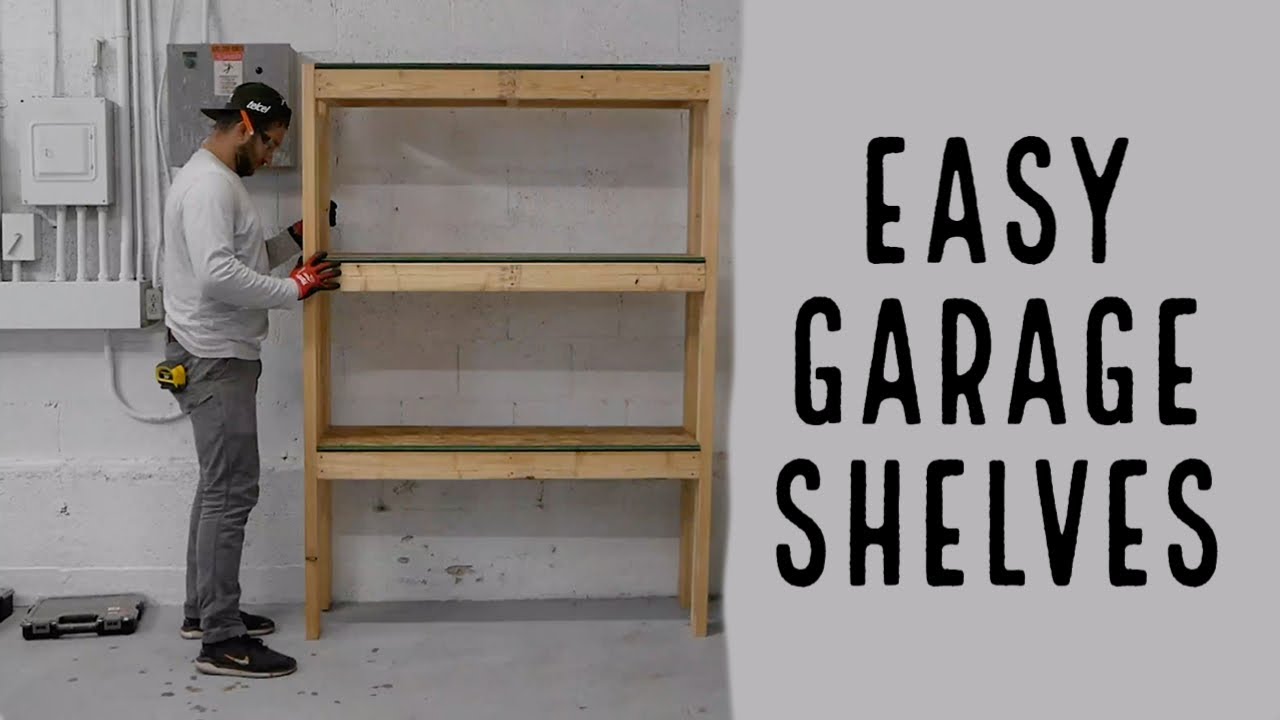 How To Build Easy Garage Storage Shelves from Scrap Wood - YouTube