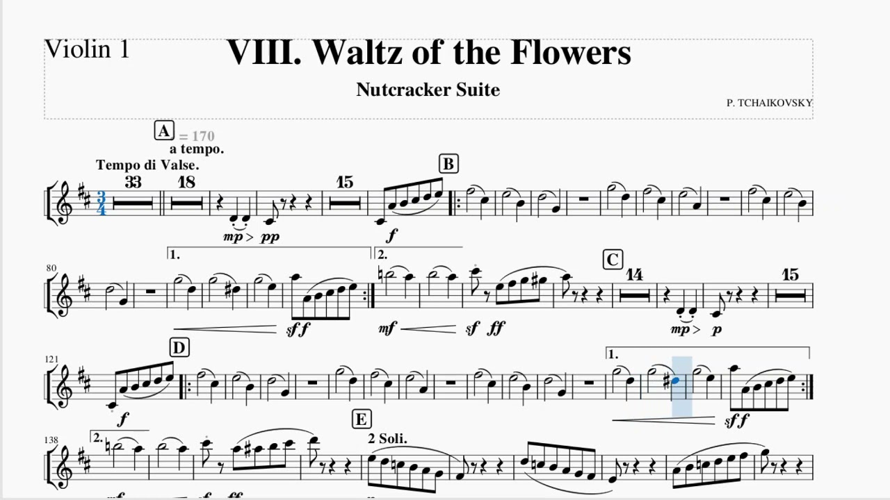 Waltz of the flowers Violin1 - YouTube