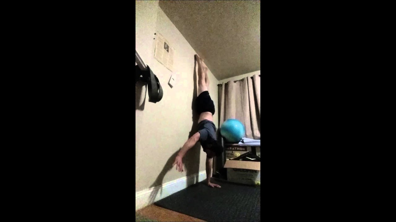 One Arm Handstand w Wall Support - YouTube