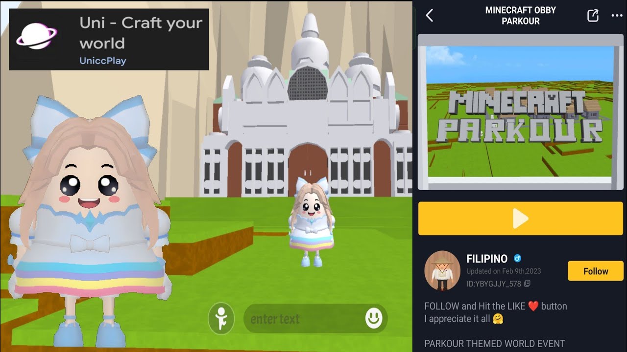 Minecraft Parkour l Full Gameplay l UNI Craft your world - YouTube