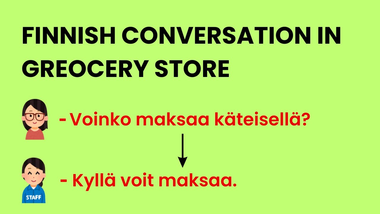 Finnish Conversation In a Grocery Store | Simple & Easy Finnish Lesson ...
