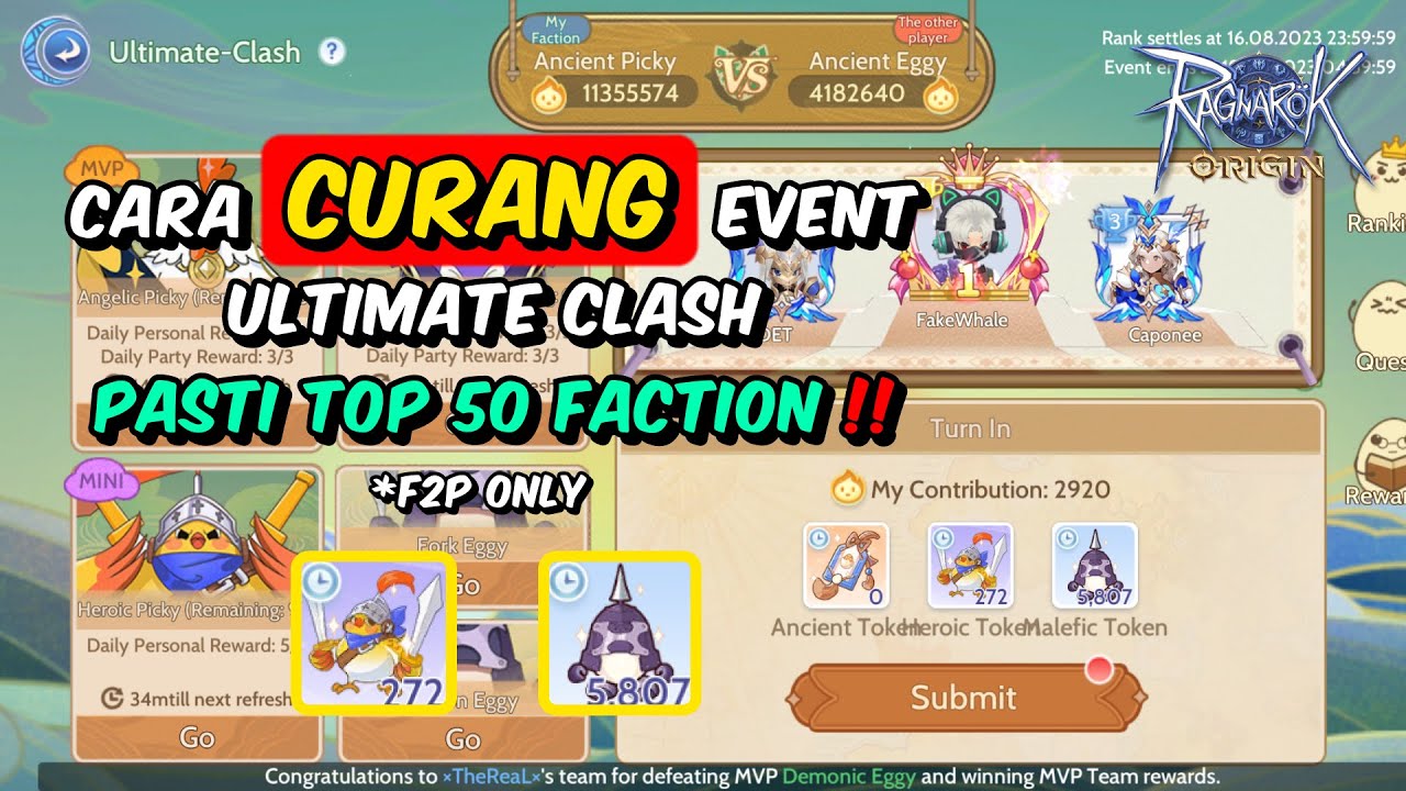 CARA CURANG EVENT ULTIMATE CLASH PICKY VS EGG !! - Ragnarok Origin ...