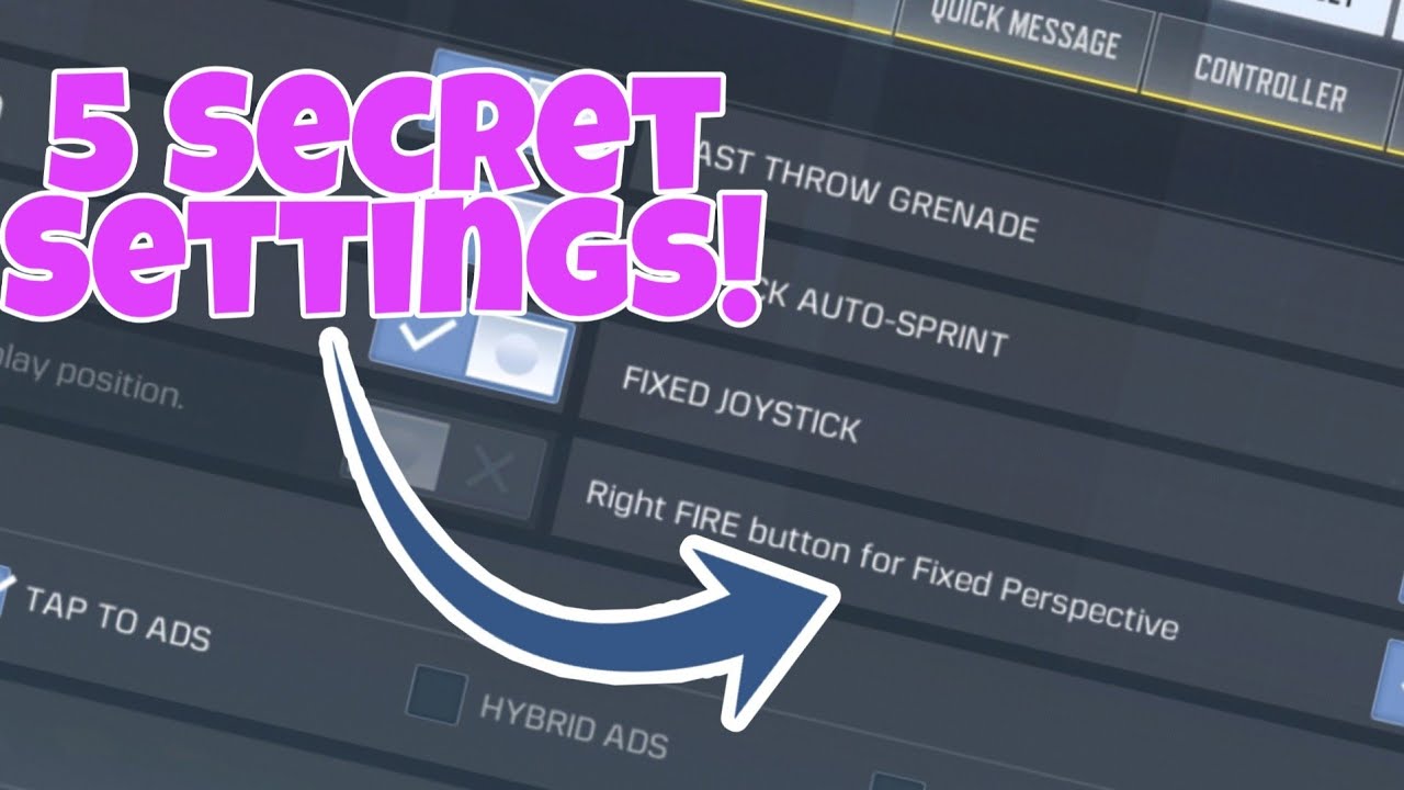 5 Best Settings In Call of Duty Mobile You Don't Know About! - YouTube
