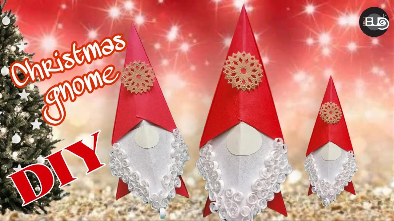 DIY Christmas Gnome | How to make origami paper Christmas gnome ...