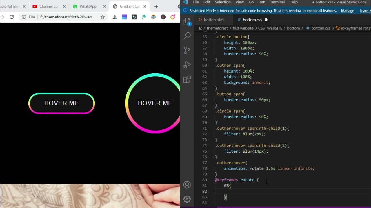 Colorful Glowing Effect on Hover using HTML & CSS By Freelancer Arfat ...