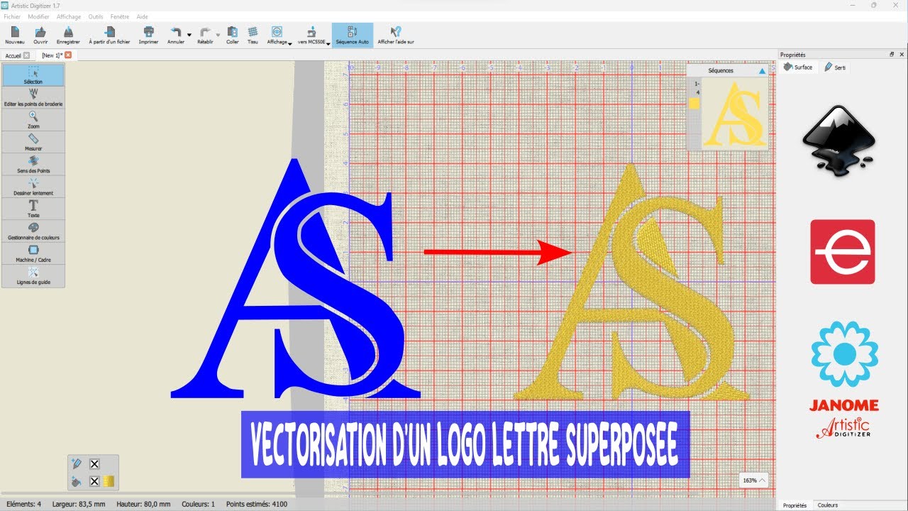 Vectorisation D'un Logo Lettre Superposee par Inkscape Exubération Artistic Digitizer - YouTube