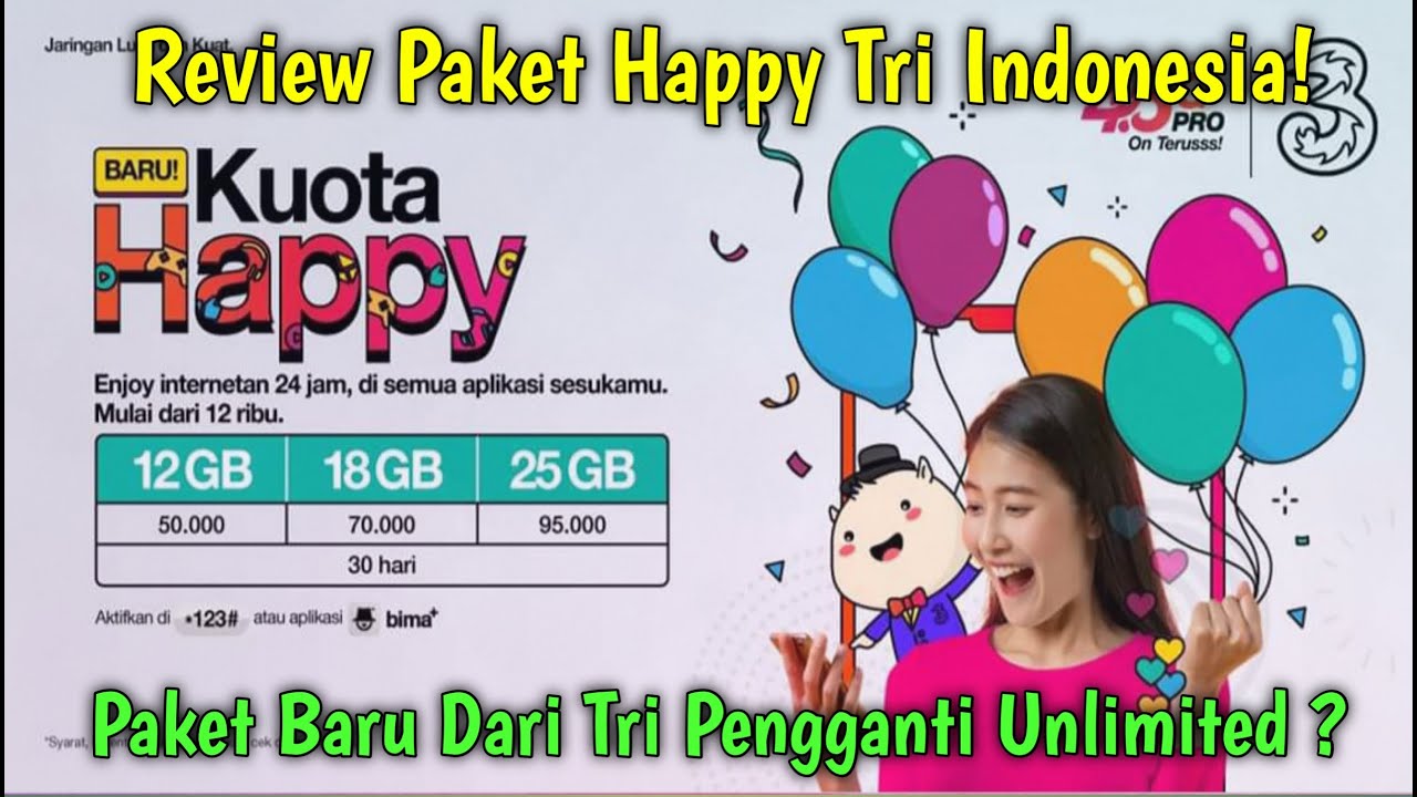 Review Kuota Happy Tri! Paket Baru Pengganti Unlimited Tri? - YouTube