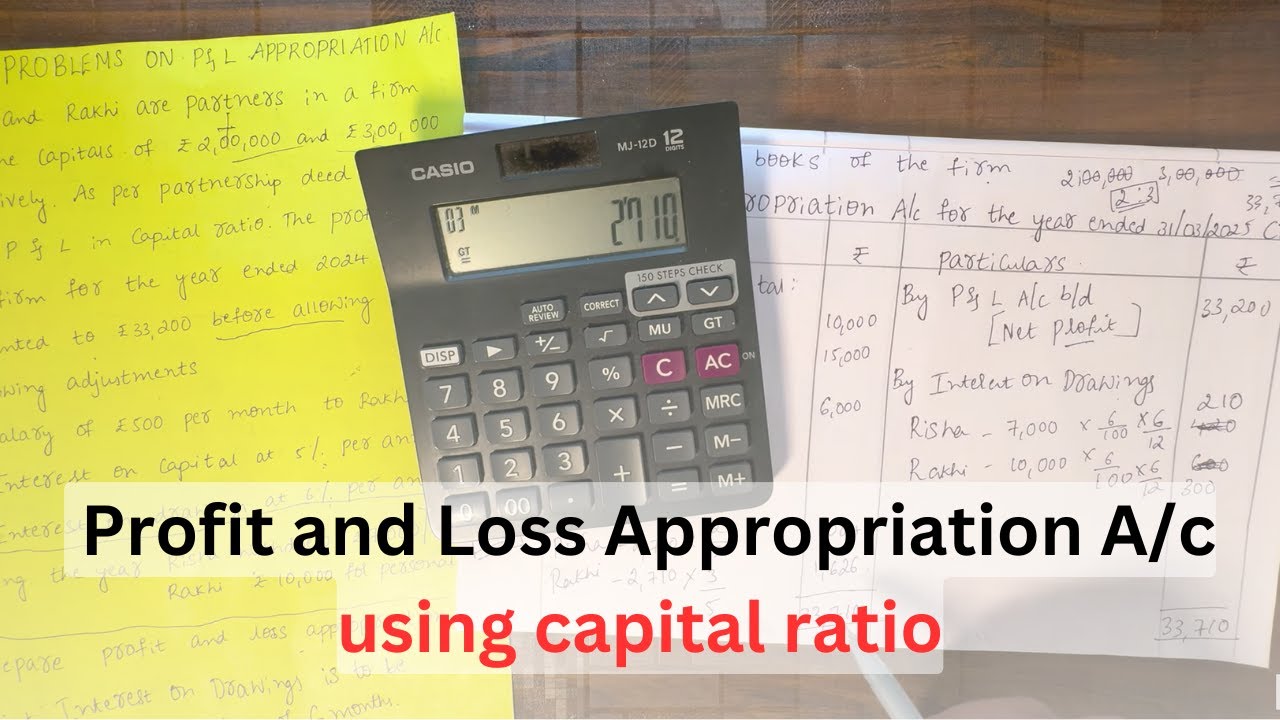 Problem on Profit and Loss Appropriation A/c using capital ratio ...