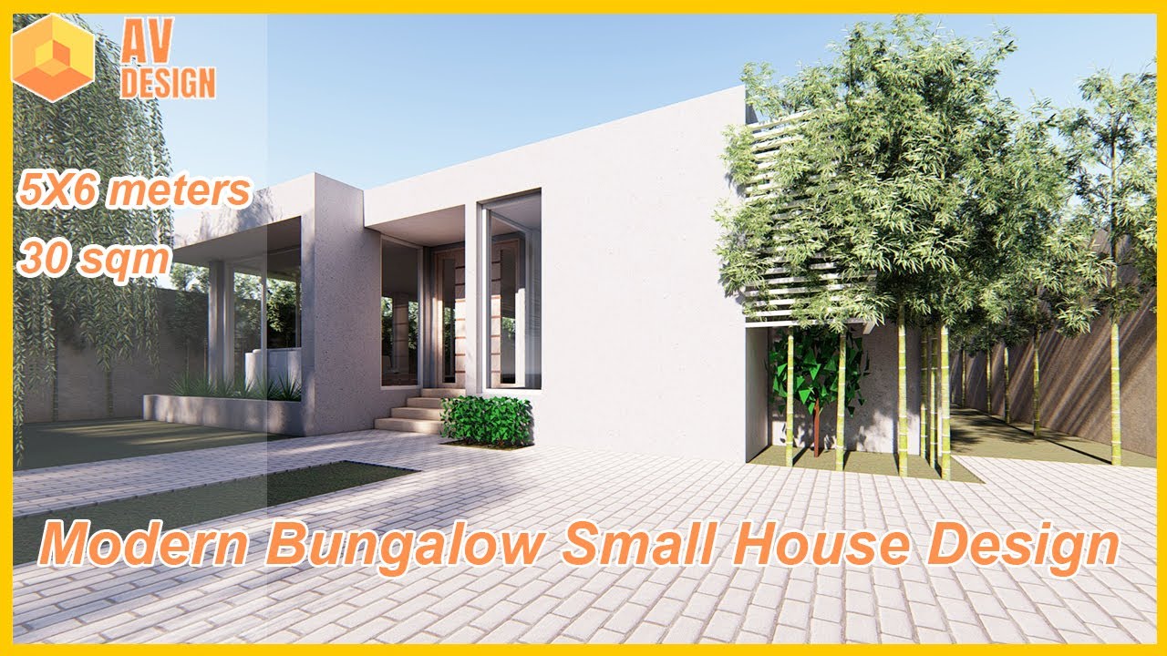 Modern Bungalow Small House Design - 5x6 meters (30sqm) - YouTube