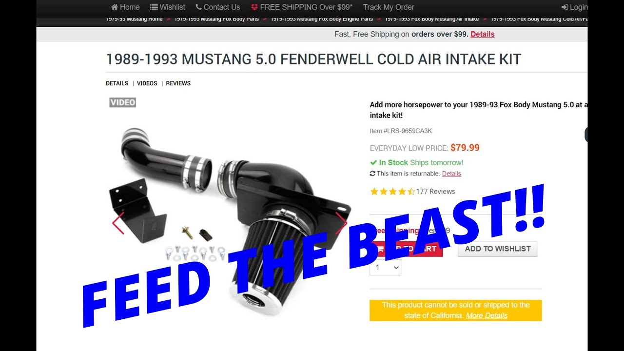 SVE Fox Body Cold Air Intake Install - YouTube