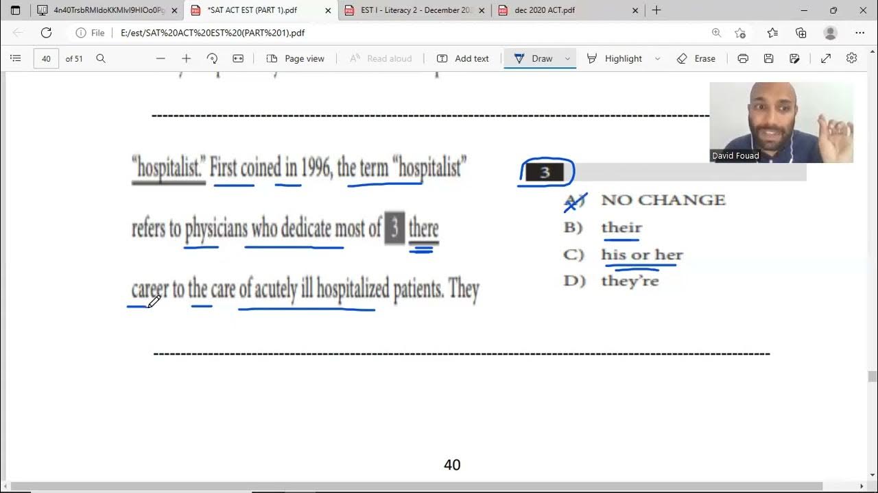 pronouns EST ACT SAT - YouTube
