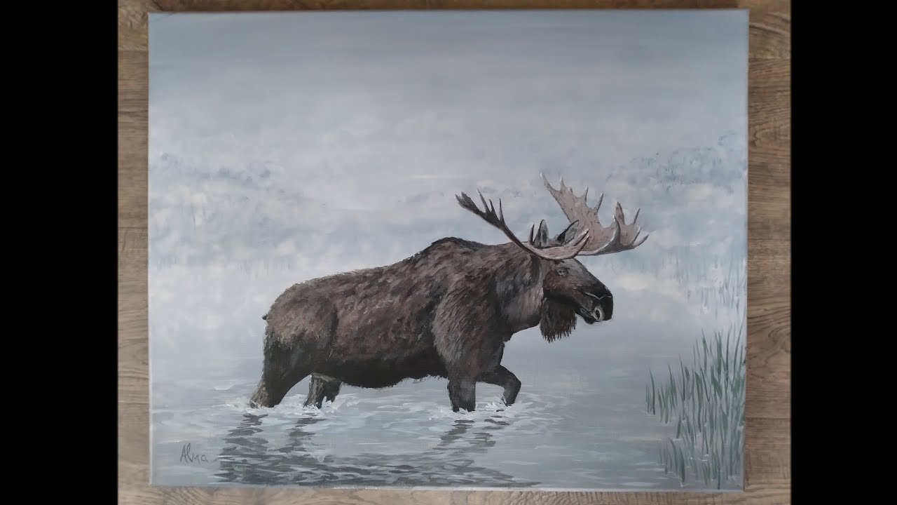 Painting a Moose in Acrylic - YouTube