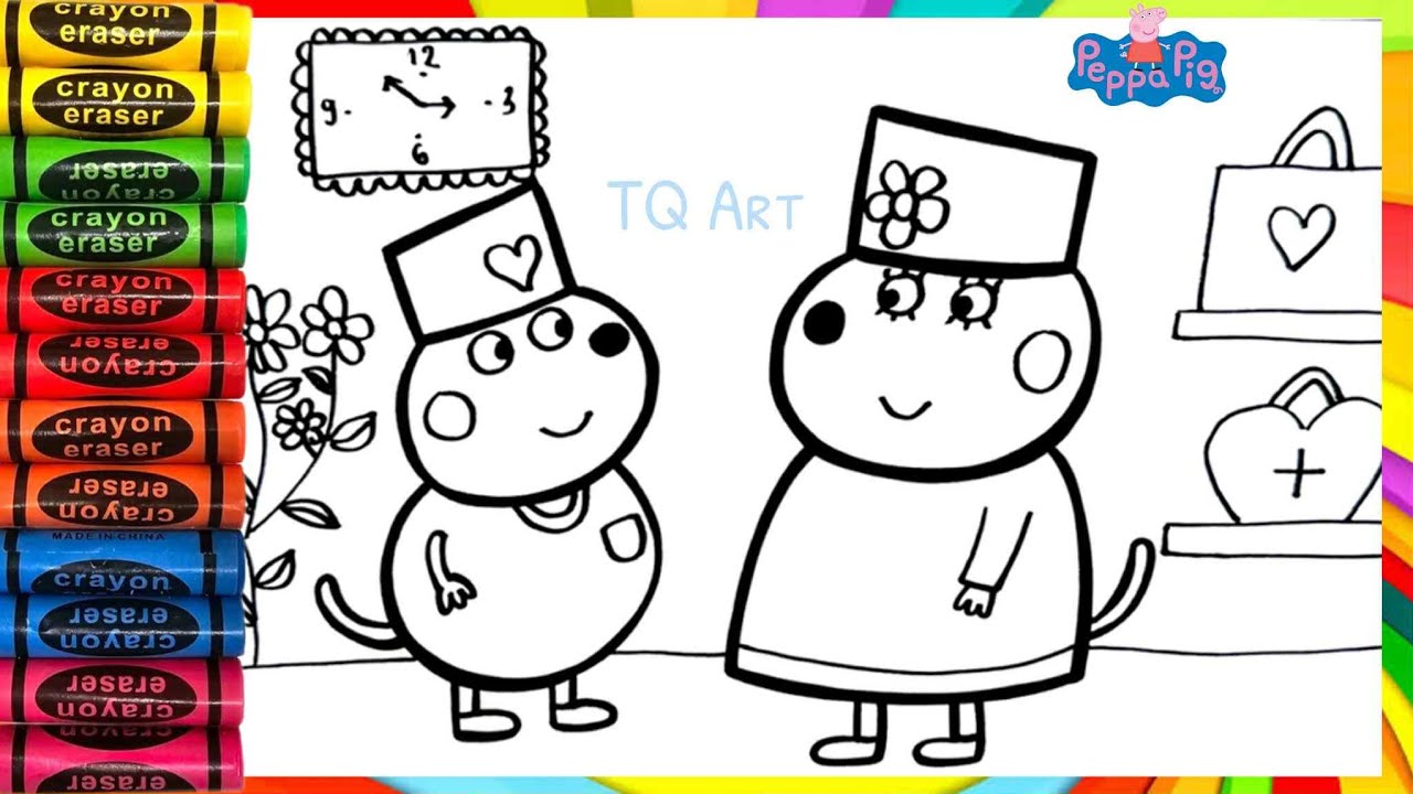 How To Draw Danny Dog and Mummy Dog From Peppa Pig🐽| Nurse Danny Dog ...