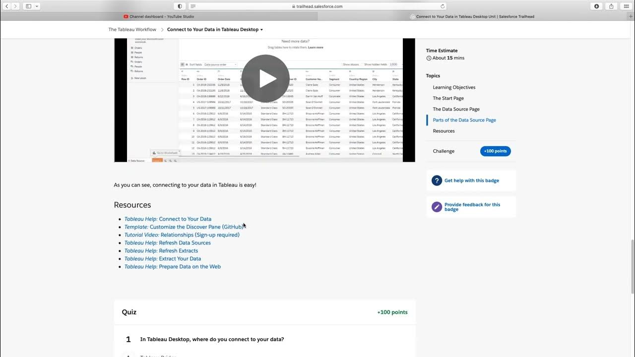 Connect to Your Data in Tableau Desktop Trailhead Challenge | Everyday ...