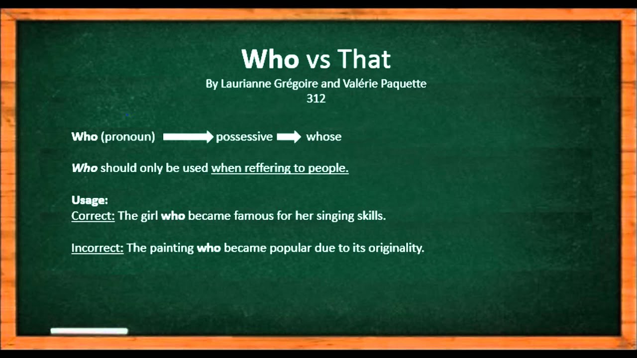 Who vs That - YouTube